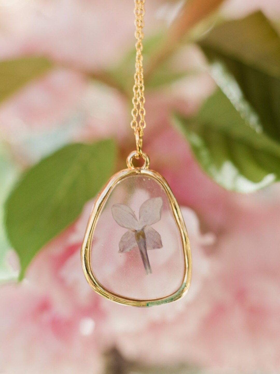 Gold Terrarium Jewerly Rustic Botanical Pendants Flowers Handpicked ...