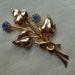 Coro Floral Brooch With Blue and Clear Rhinestones - Etsy