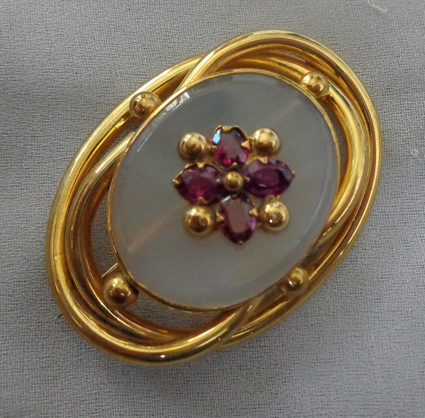 Victorian Lover's Knot Brooch With Rhodolite Garnets - Etsy