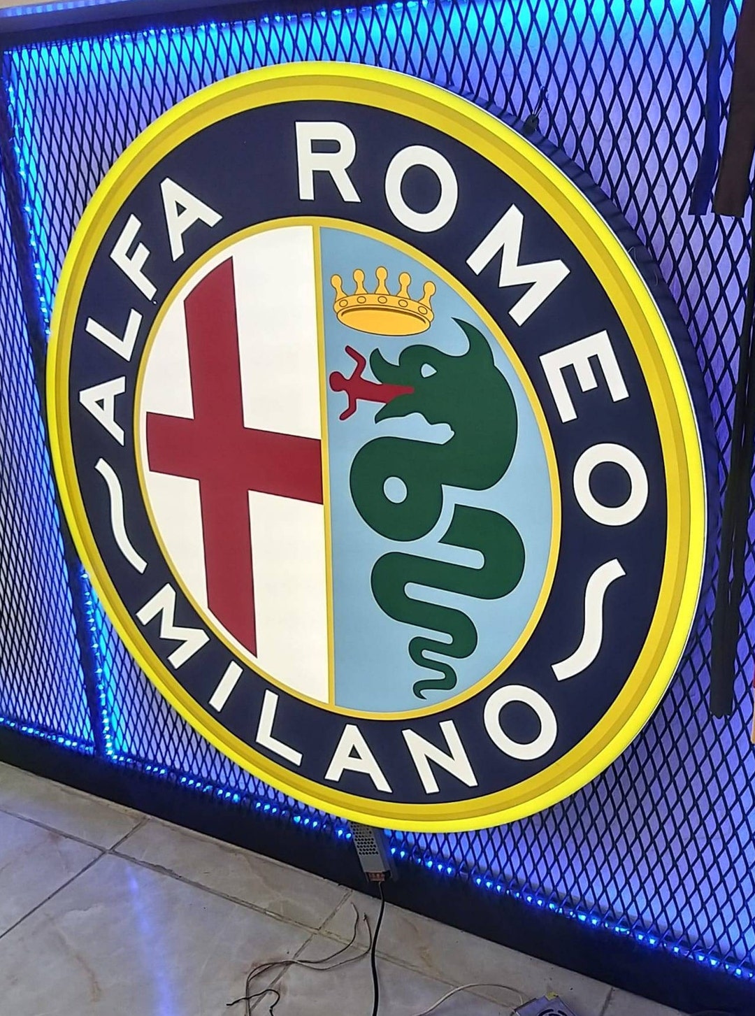 Alfa Romeo Vintage Logo Led Illuminated Sign Gift for Husband - Etsy UK