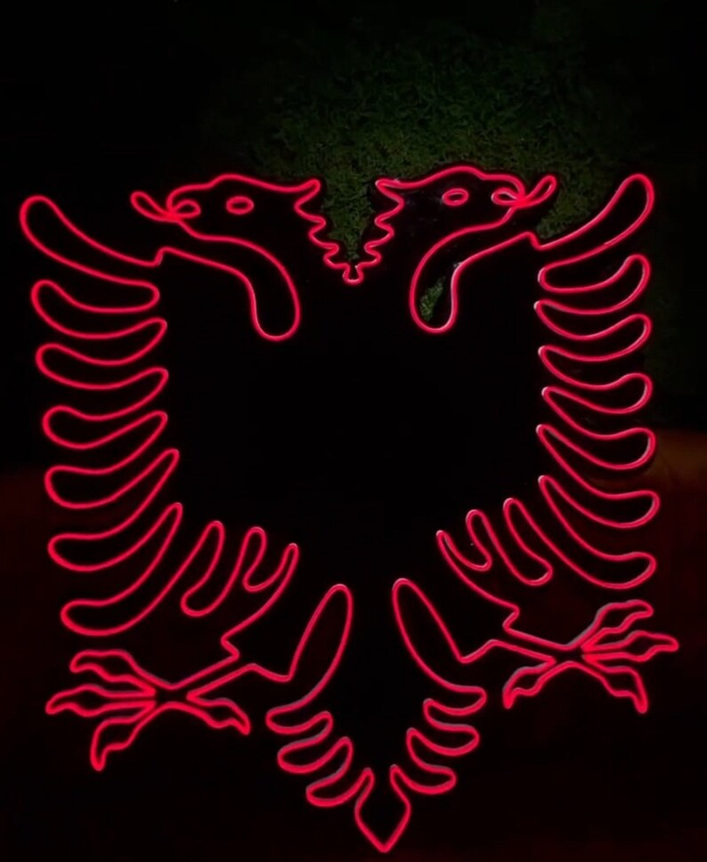 Albanian Flag Eagle Neon Sign Skenderbeau Sign Wall Lamp - Etsy