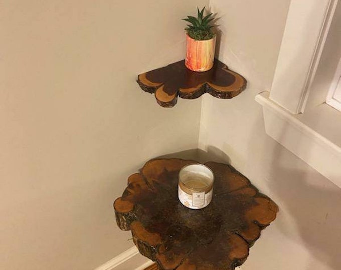 Corner Shelf Live Edge Red Cedar Wood Shelf - Etsy