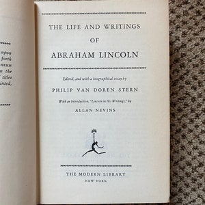 The Life and Writings of Abraham Lincoln - Philip Van Doren Stern - Etsy