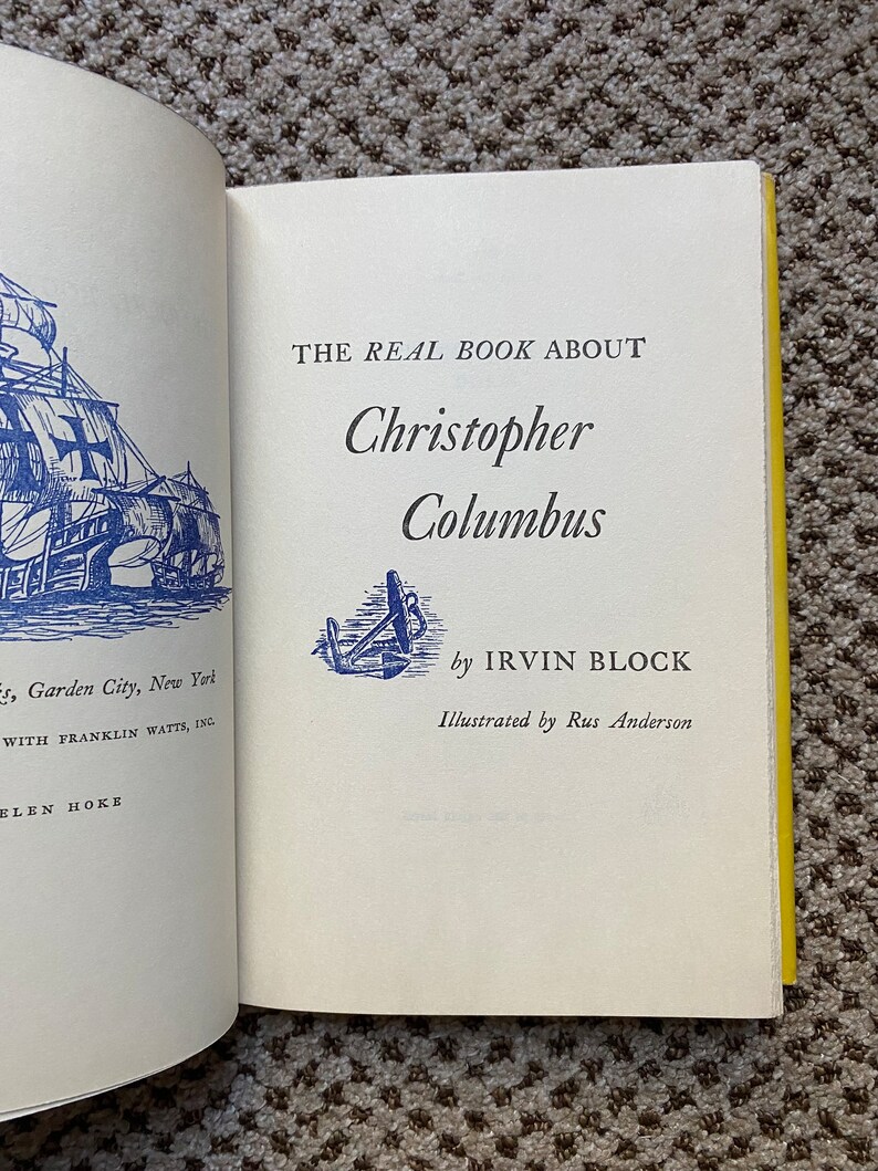 The Real Book About Christopher Columbus - Irvin Block - Etsy