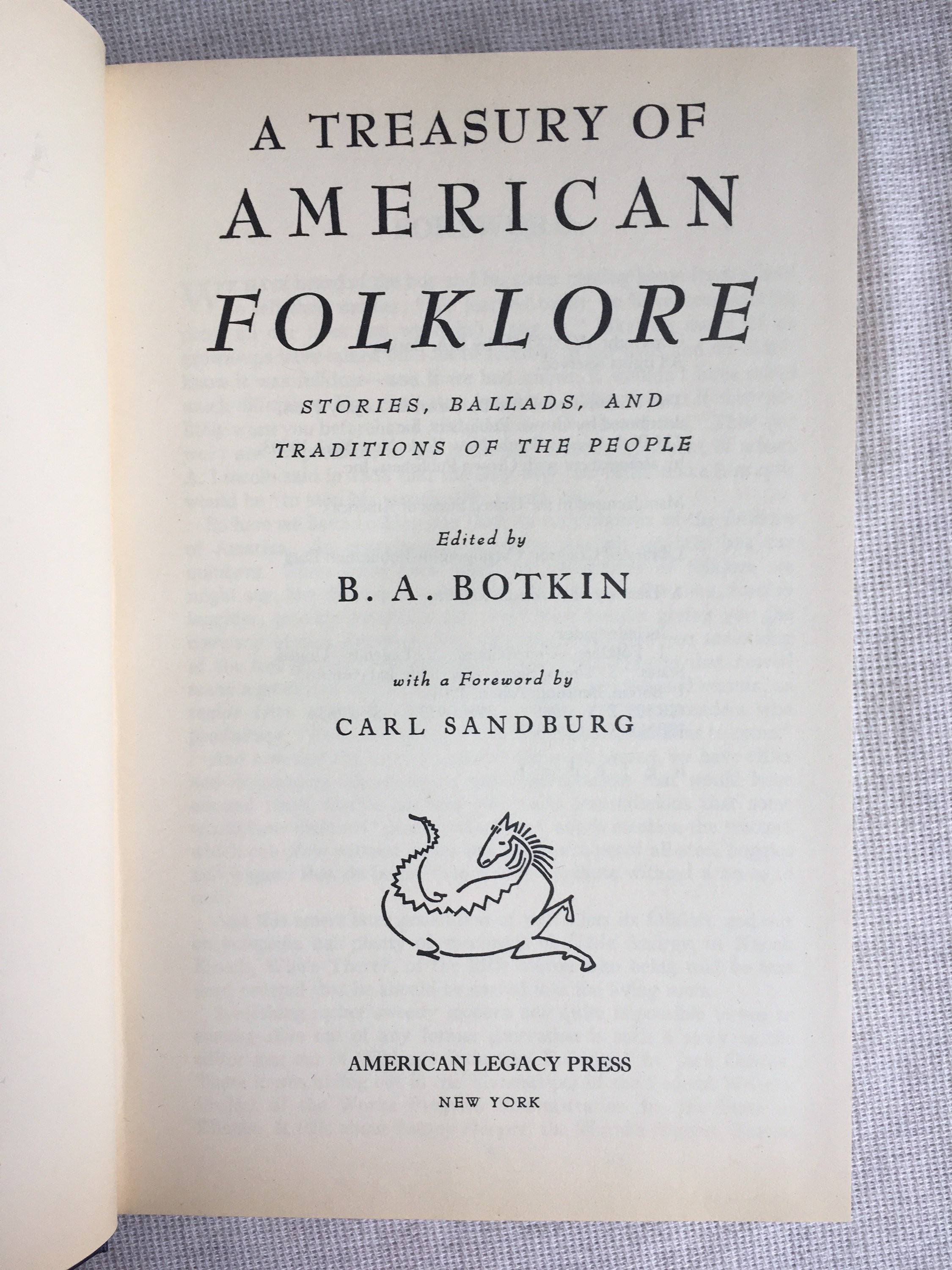 A Treasury of American Folklore 1989 Edition - Etsy