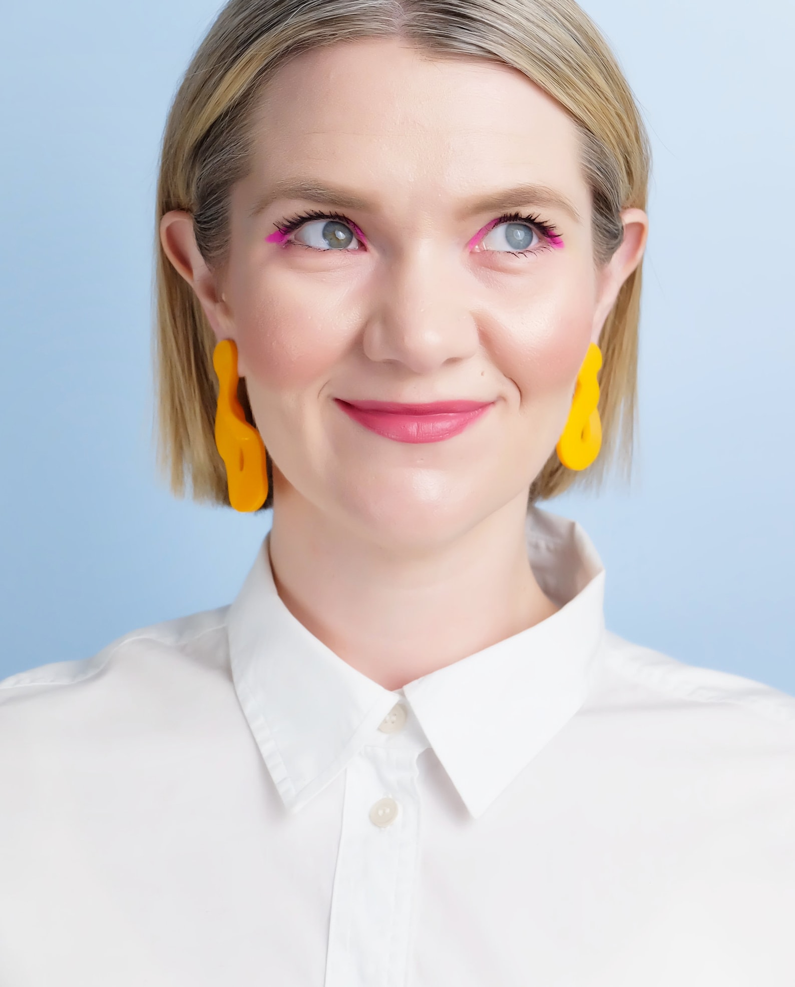 Mango Yellow Orange Asymmetric Wave Stud Acrylic Earrings - Etsy