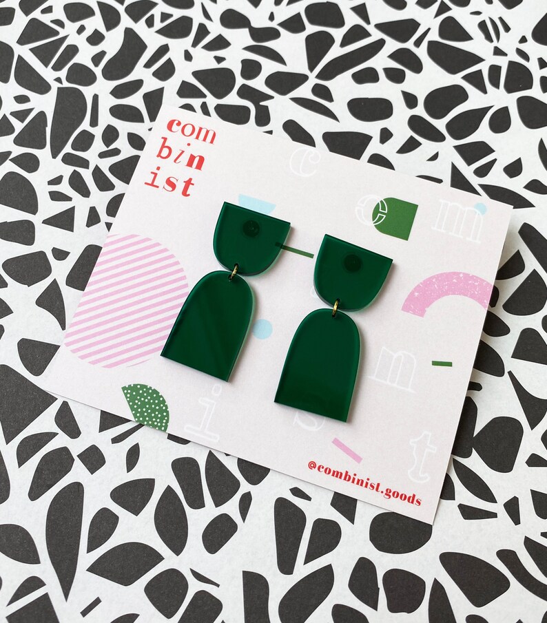 Transparent Emerald the Cinch Modern Acrylic Earrings - Etsy Canada