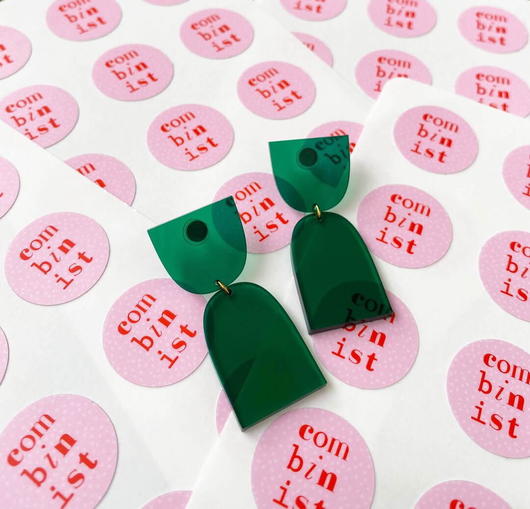 Transparent Emerald the Cinch Modern Acrylic Earrings, Statement ...