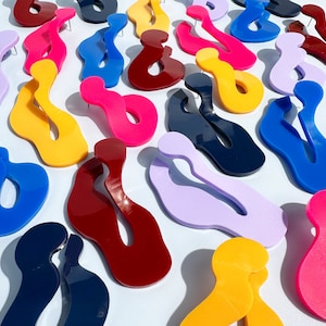 Navy Blue Asymmetric Wave Stud Acrylic Earrings - Etsy