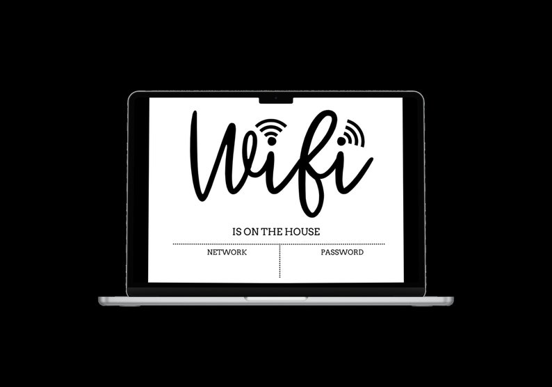 Wifi Sign, Wifi Password, Printable Sign, Guest Room - Etsy
