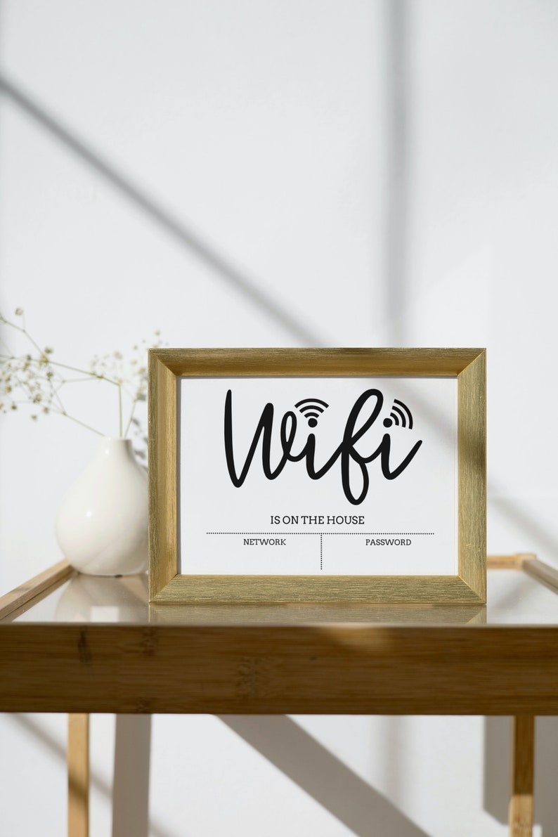 Wifi Sign, Wifi Password, Printable Sign, Guest Room - Etsy