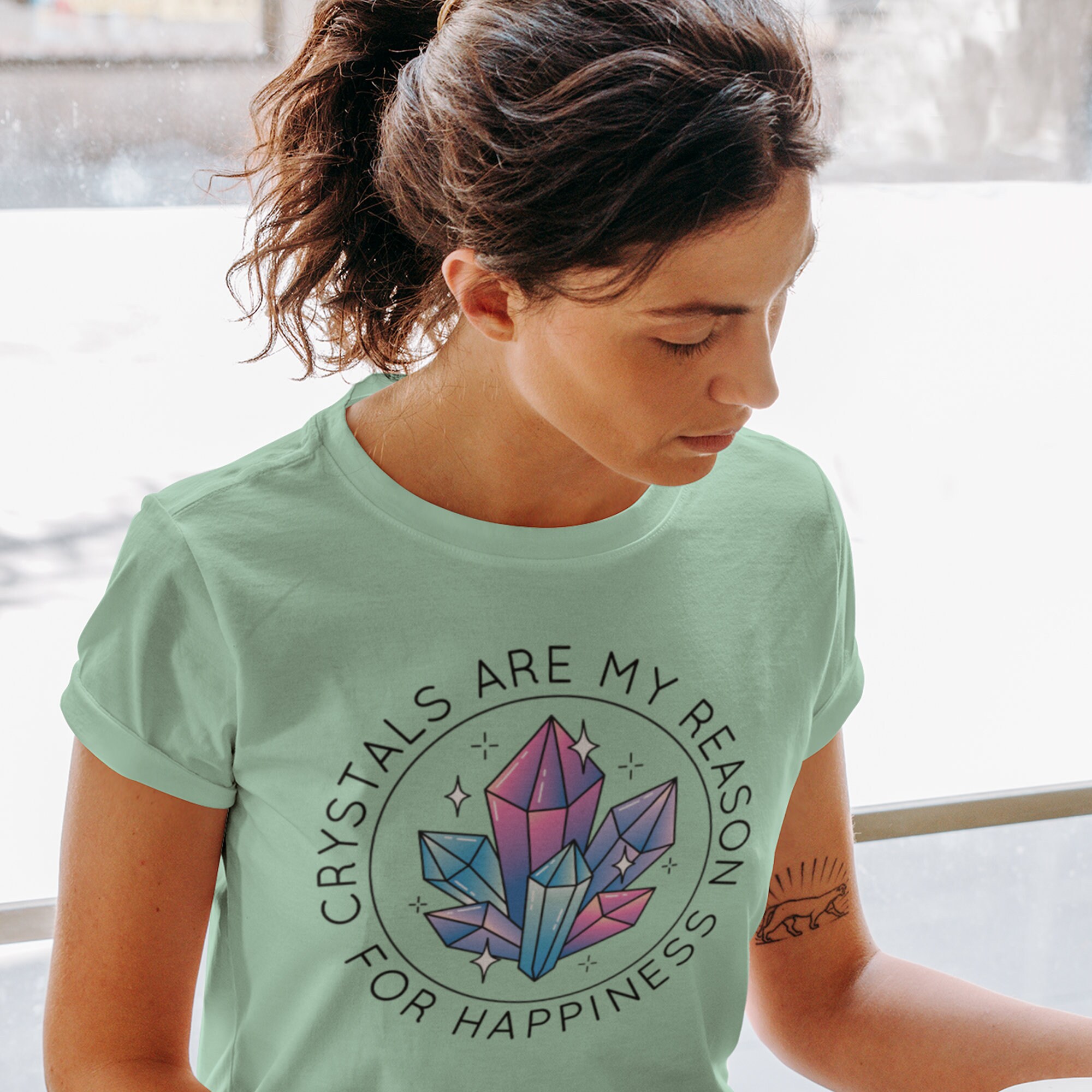 Crystal shirt crystal tee crystals gift for her gift for | Etsy