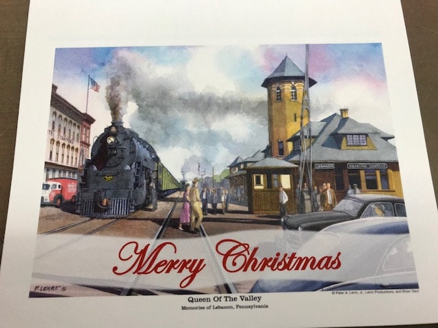 10 Pack Christmas Cards Railroad Trains Steam Locomotive Reading ...