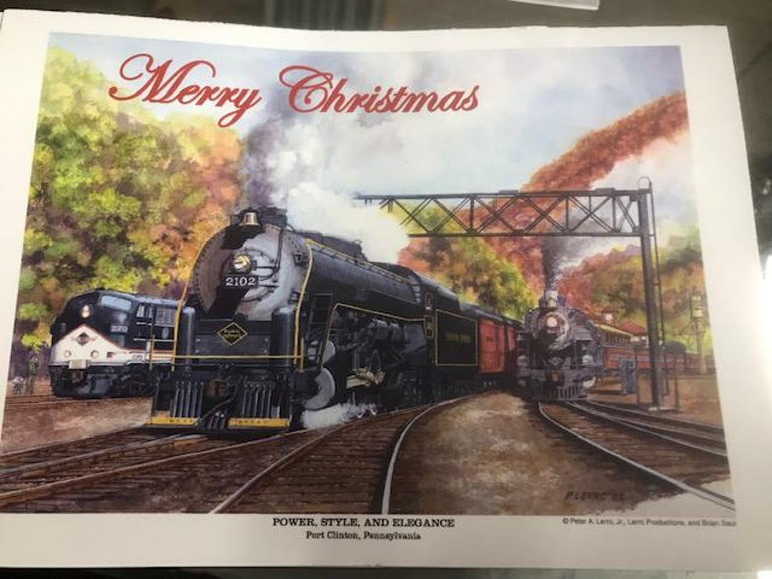 10 Pack Christmas Cards Railroad Trains Steam Locomotive Reading ...