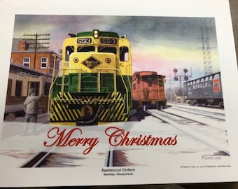 10 Pack Christmas Cards Railroad Trains Reading Railroad Steam ...
