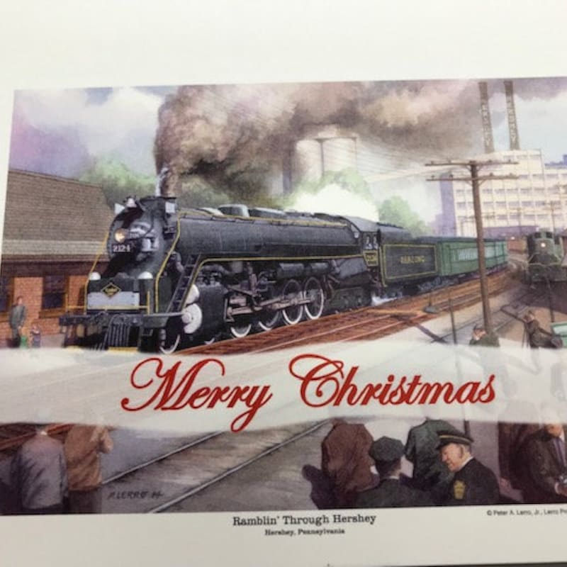 Train Christmas Box Cards - Etsy