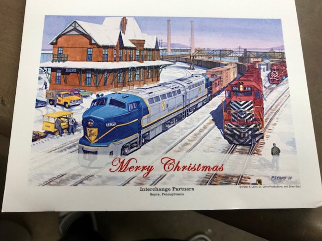 10 Pack Christmas Cards Train Lehigh Valley Delaware & Hudson RR Diesel ...