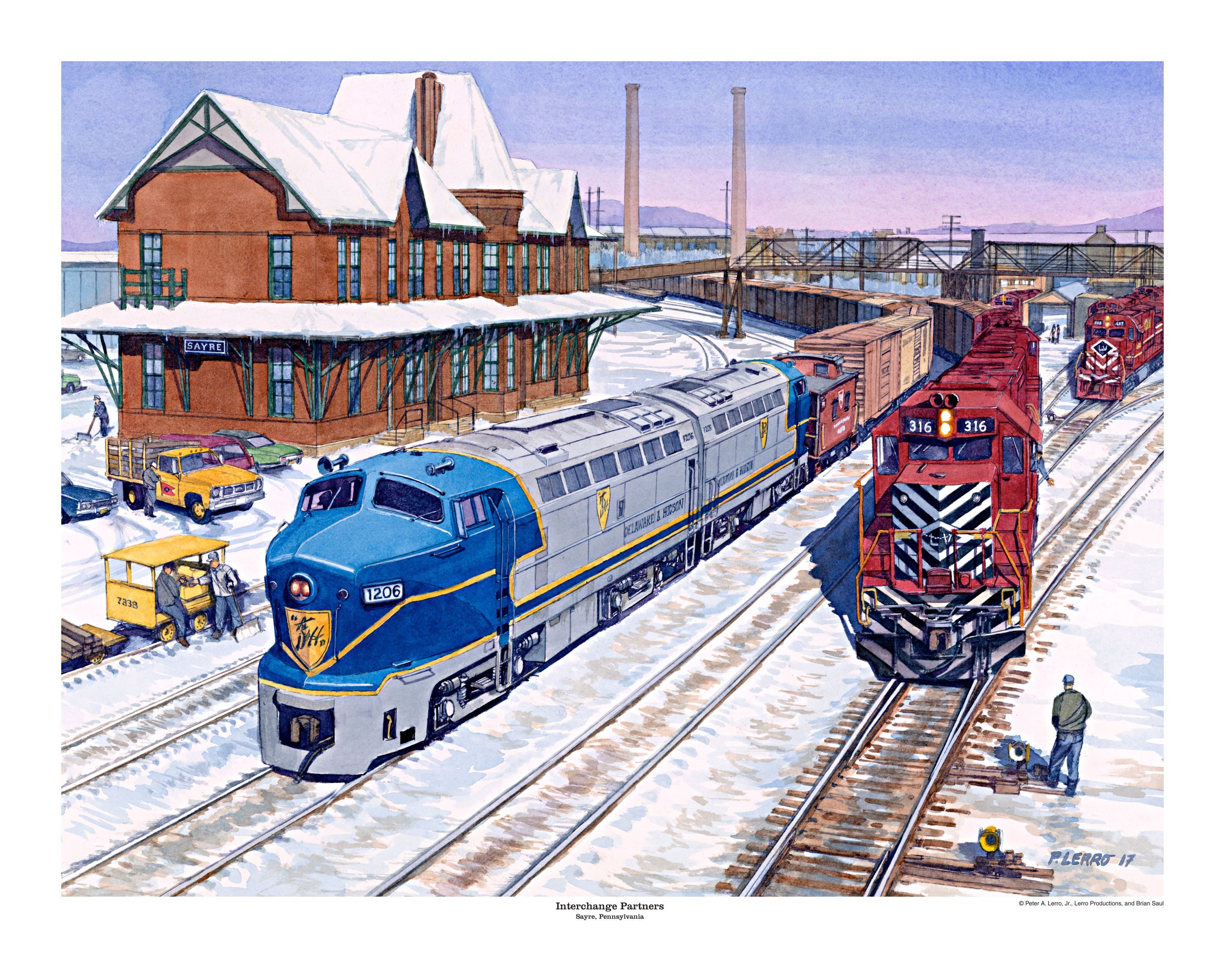 Railroad Print Lehigh Valley, Delaware & Hudson "interchange Partners ...