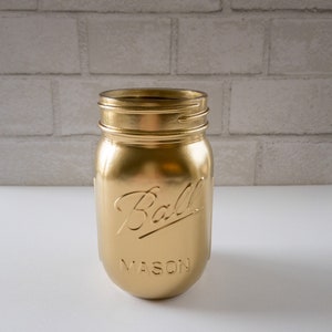 Gold Painted Mason Jar, Wedding Centerpiece, Party Decor - Etsy