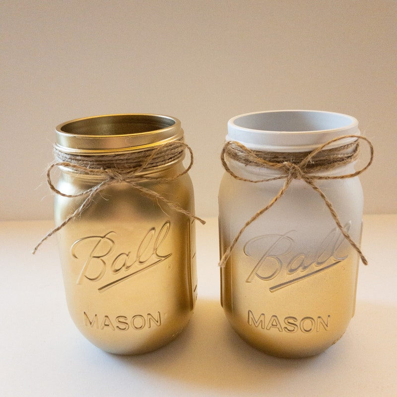 Gold Mason Jars - Etsy