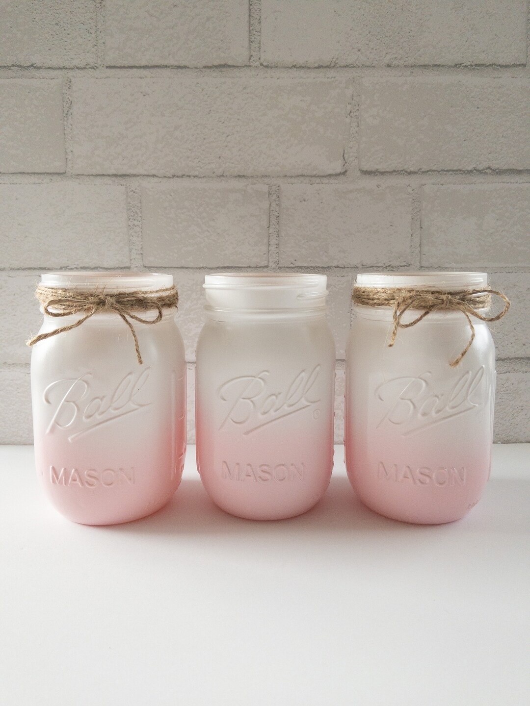 Ombre Pink Painted Mason Jar, Baby Shower Centerpiece - Etsy