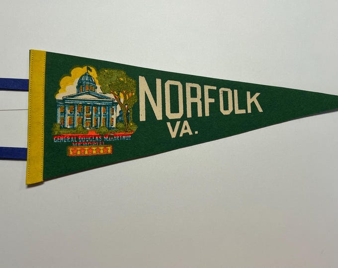 Vintage Norfolk, Virginia Pennant - Etsy