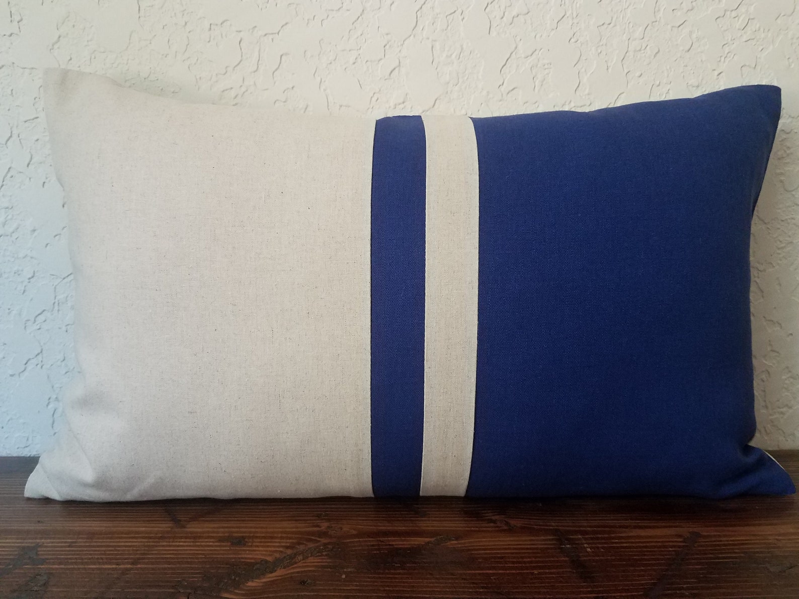 Linen Color Block Pillow Cover: Striped Accent Pillow Case - Etsy