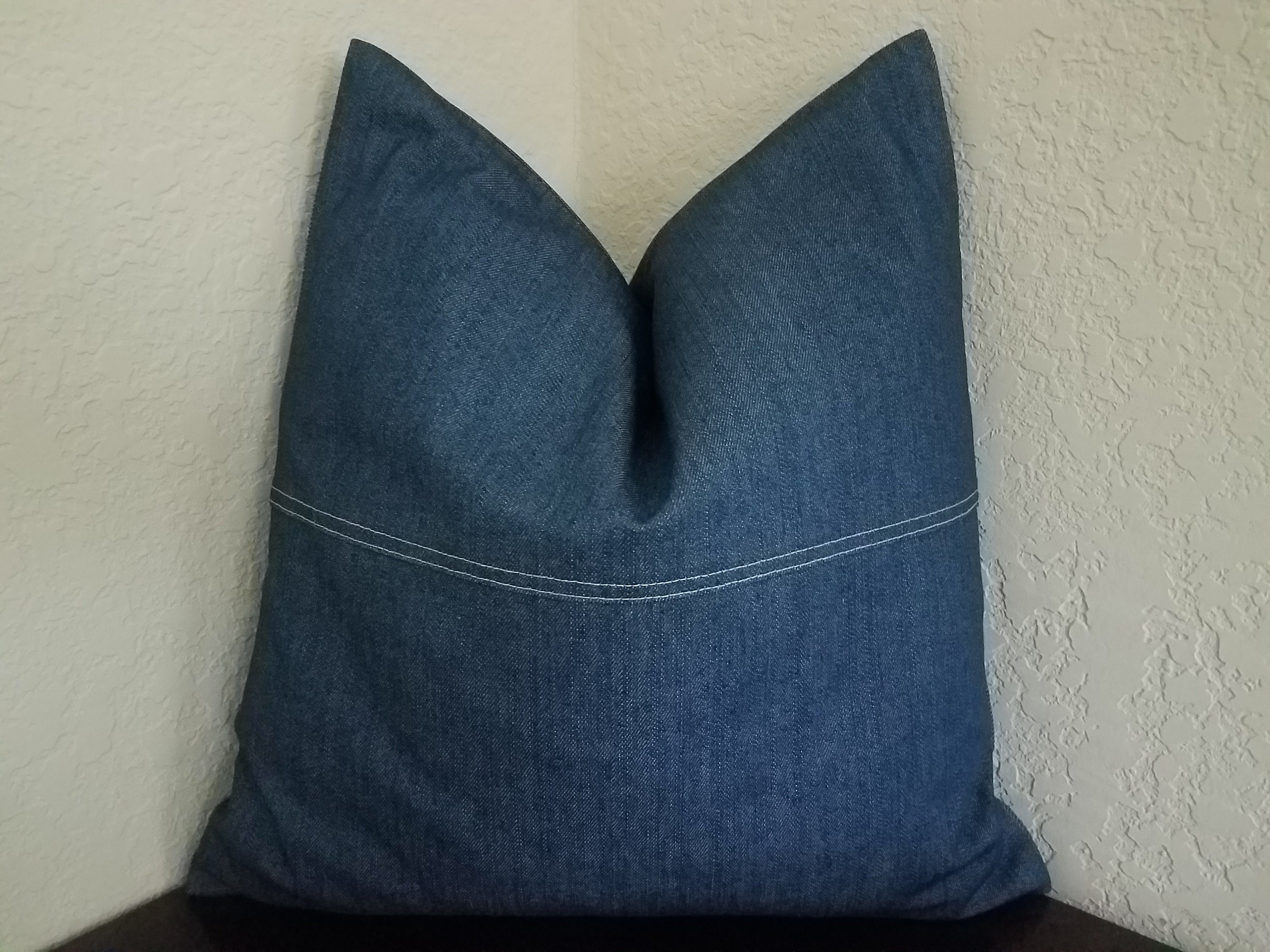 Denim Pillow Cover VARIETY COLOR & SIZE Patchwork Pillow. - Etsy
