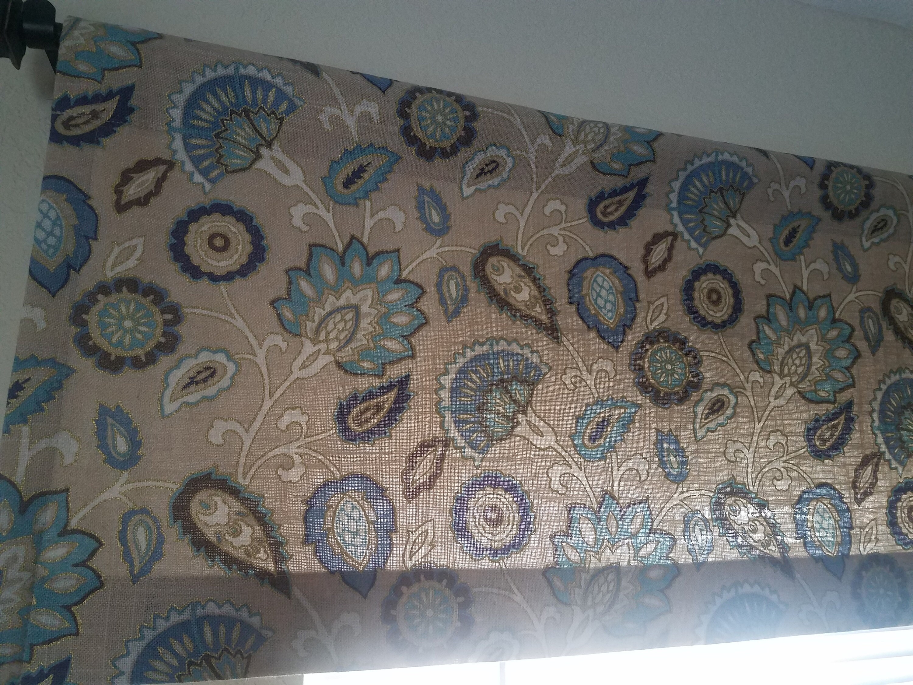 Straight Valance Beige Floral Valances Farmhouse Valance - Etsy