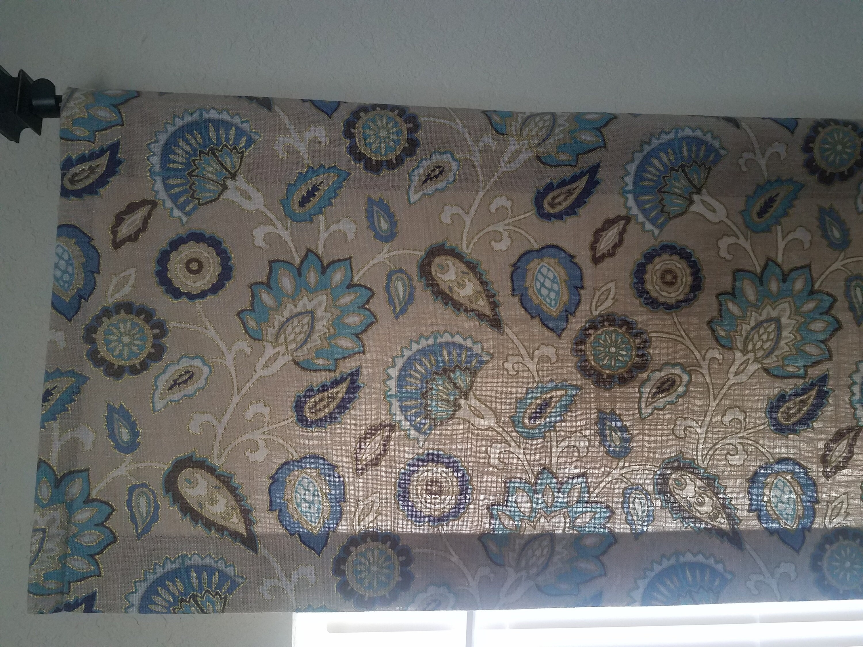 Straight Valance, Beige Floral Valances, Farmhouse Valance, Window ...