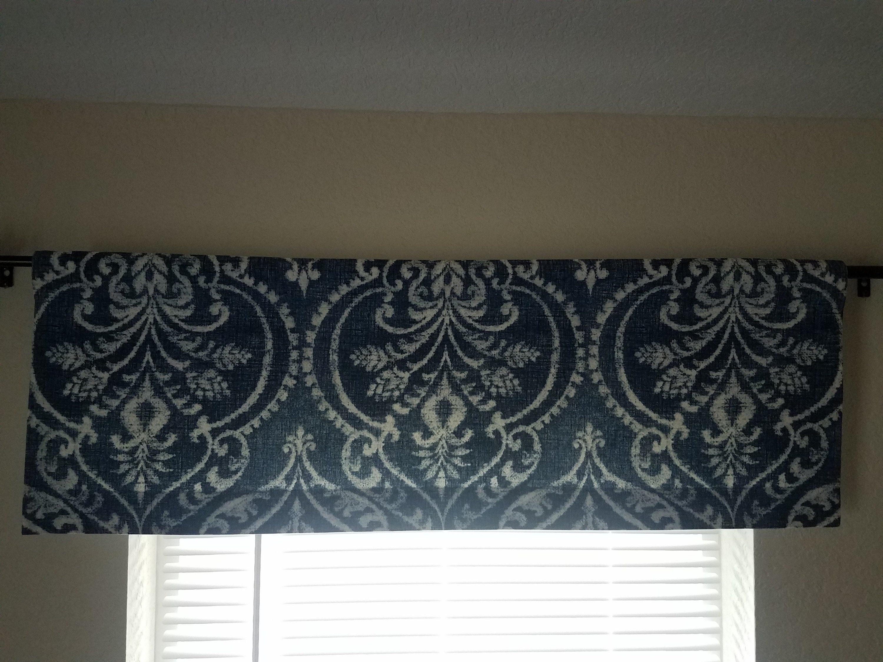 Custom Size Flat Valance, Blue Window Valance, Bedroom Valance ...