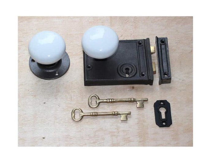 Davenport Cast Iron Rim Lock Set - Etsy UK