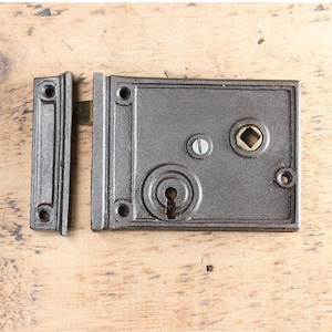 Cast Iron Restoration Rim Lock, Vintage Finish Horizontal Rim Lock - Etsy