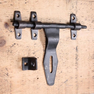 Barn Door Lock, Wrought Iron Slide Bolt Lock, Heavy Wrought Iron Hasp F ...