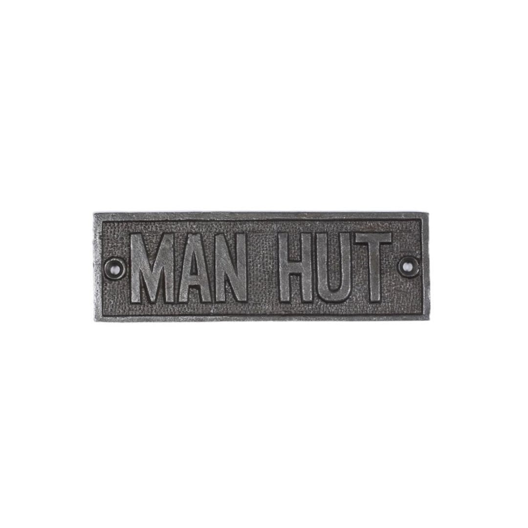 Man Hut Cast Iron Sign Plate - Etsy