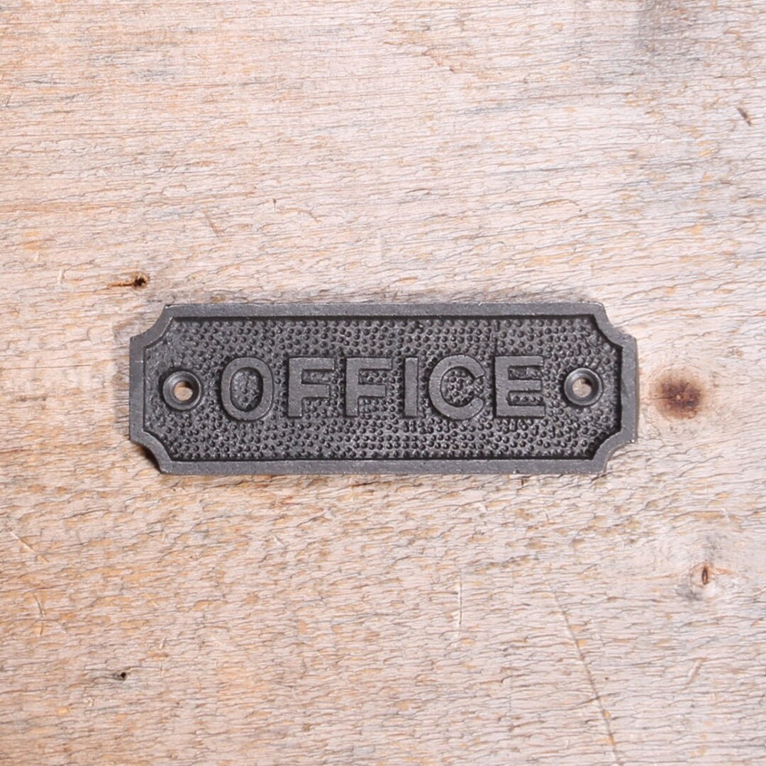 Office Cast Iron Sign Plate 12-7 - Etsy