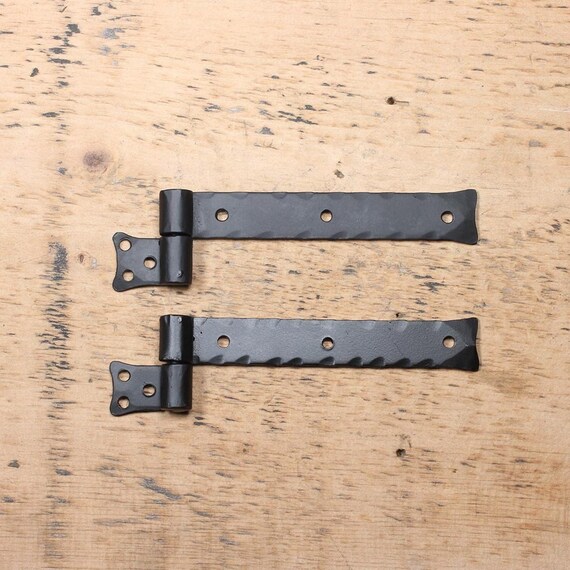 Black Left Side Strap Hinges Wrought Iron Left Strap Hinge in - Etsy
