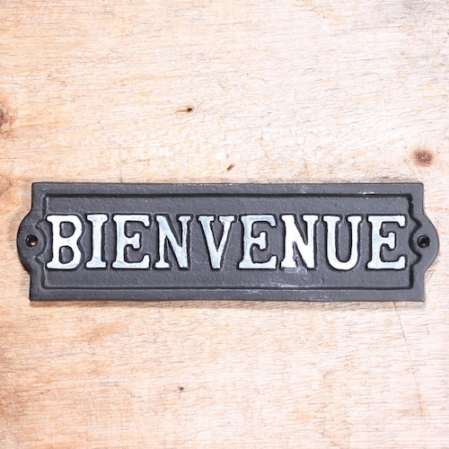 Bienvenue Cast Iron Sign Plate - Etsy