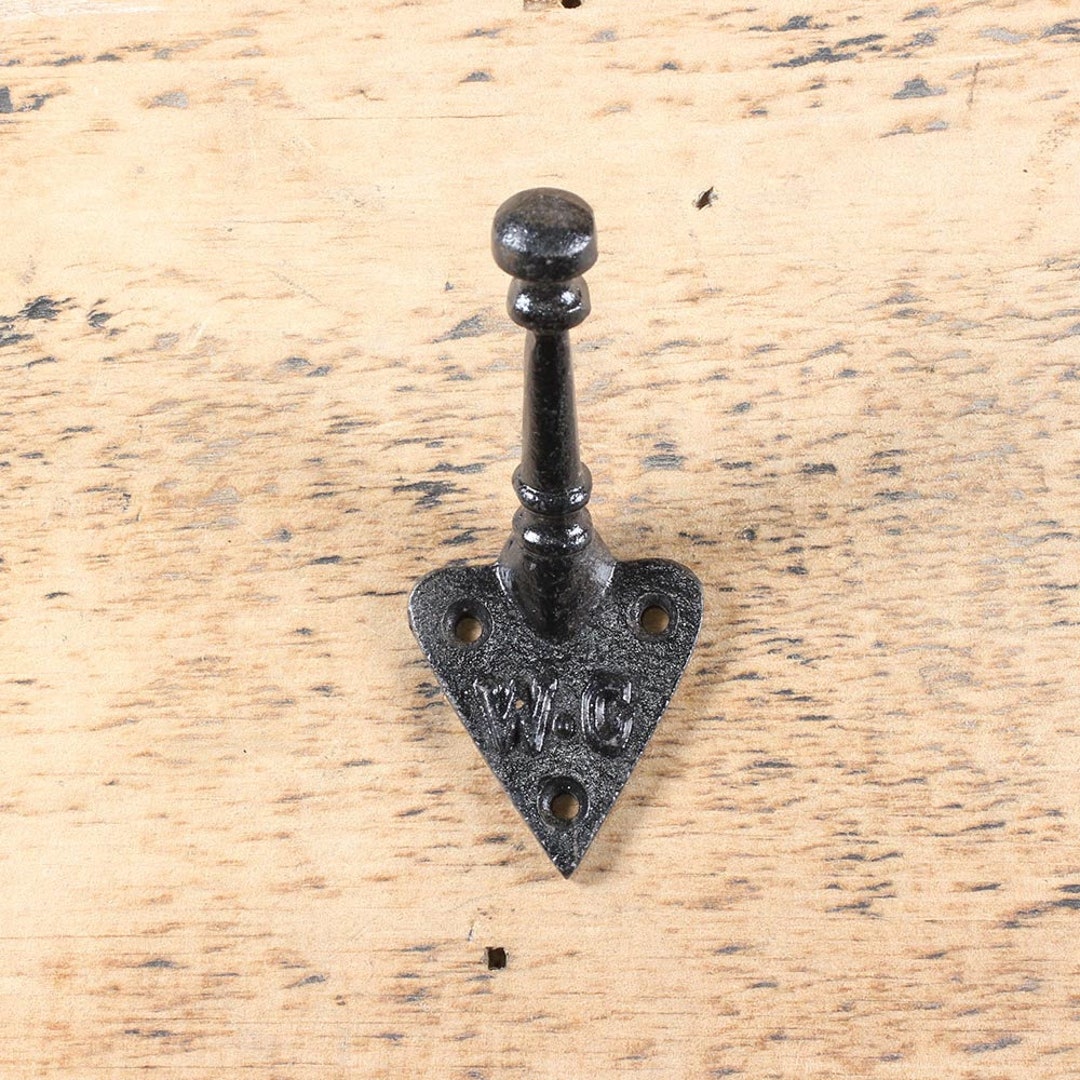 Black WC Cast Iron Single Hook - Etsy