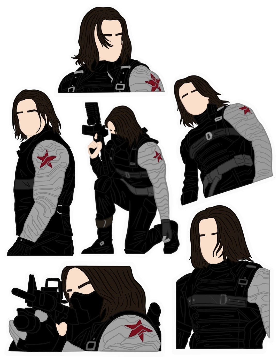 The Winter Solider Sticker Pack - Etsy Singapore