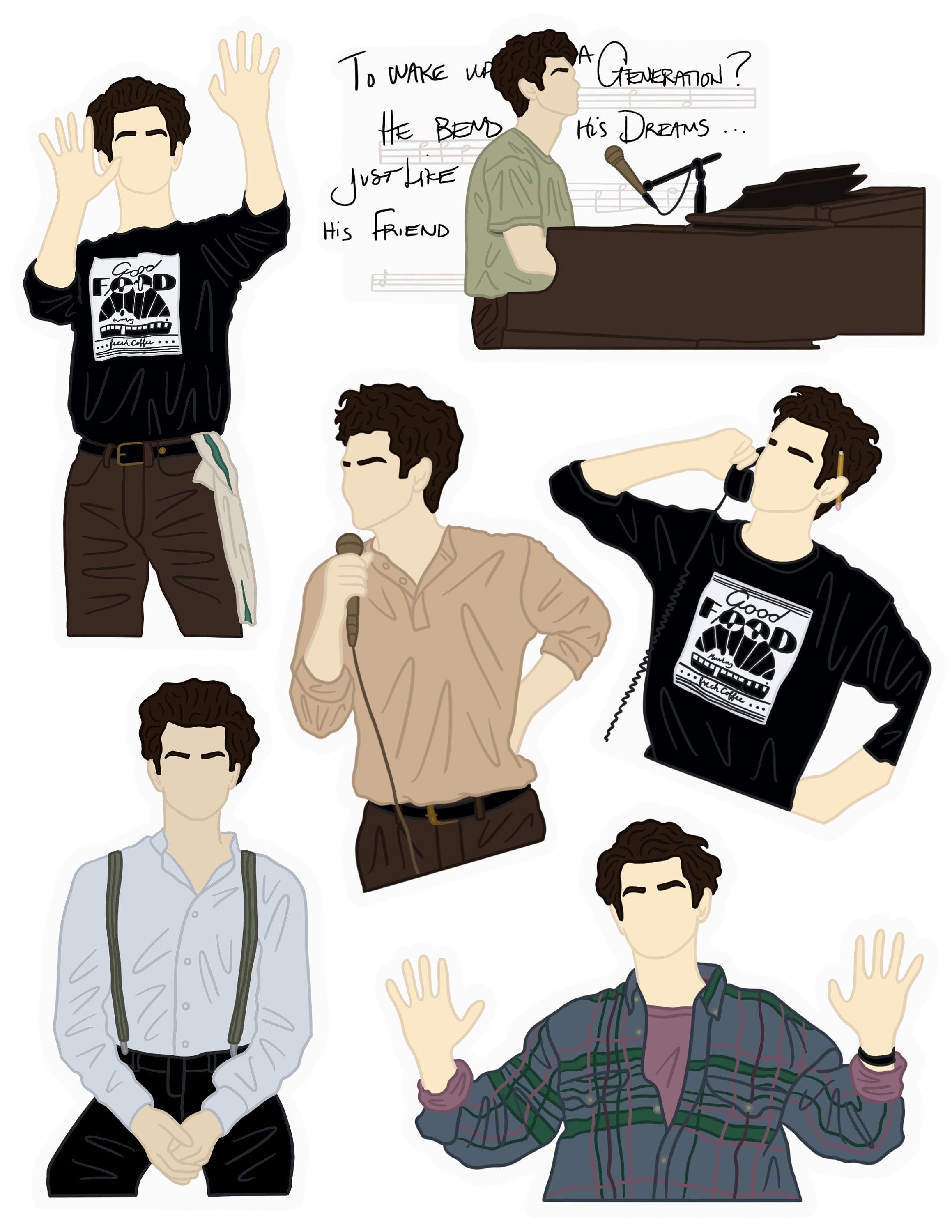 Andrew Garfield Tick Tick.. Boom Sticker Pack - Etsy