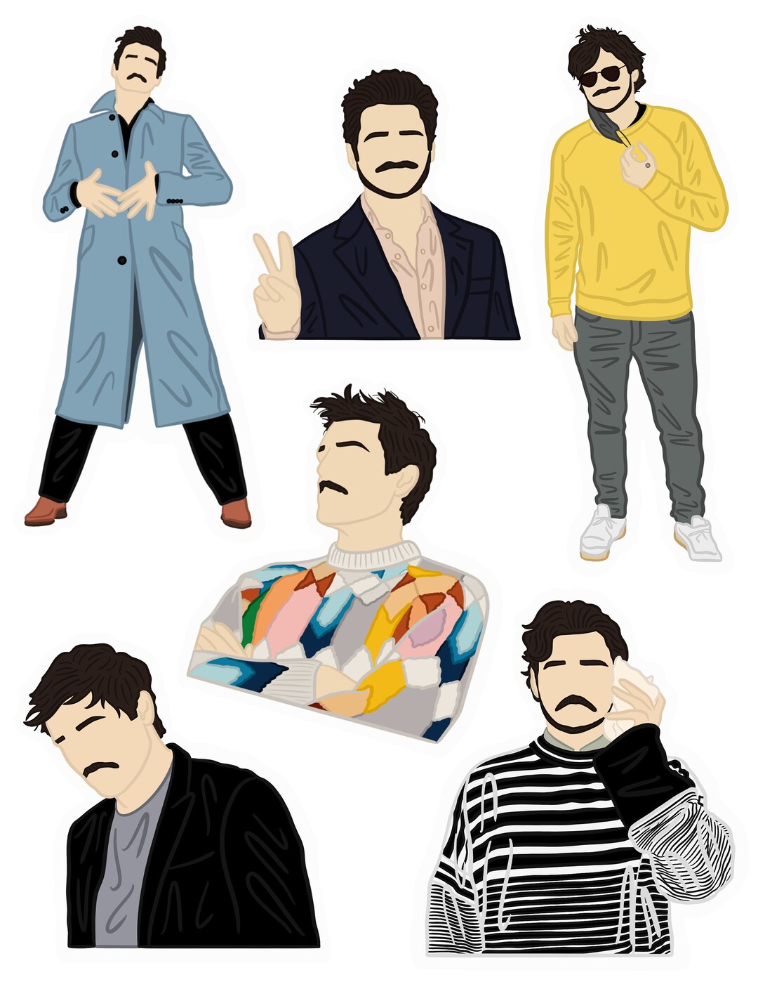 Pedro Pascal Vol. 5 Sticker Pack - Etsy