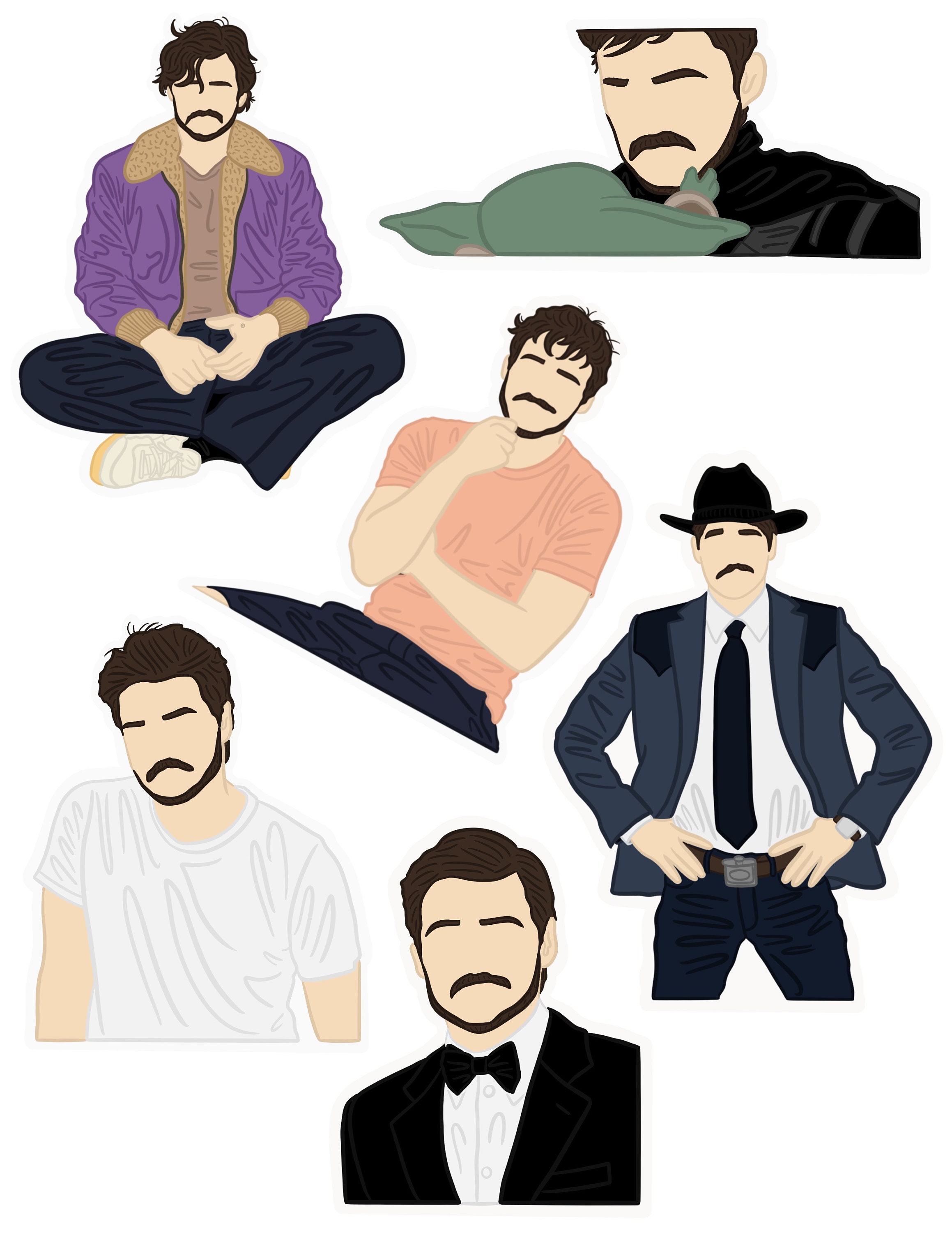 Pedro Pascal Sticker Pack | Etsy