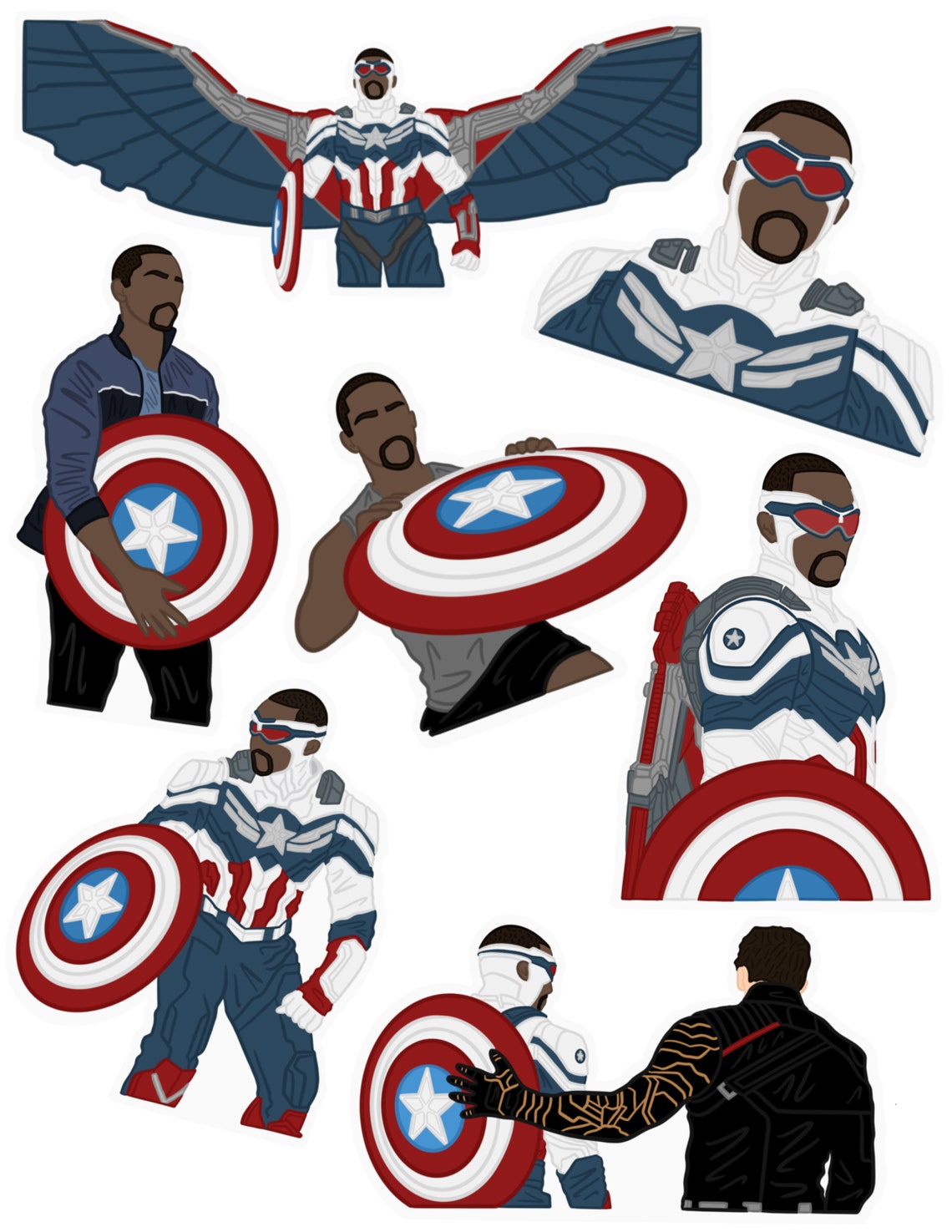 Captain America Sticker Pack - Etsy