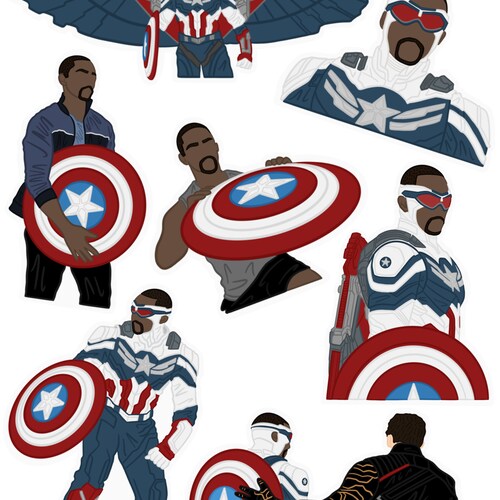 Captain America Sticker Pack | Etsy