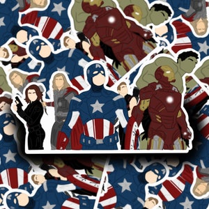 The Original 6 Avengers Sticker Pack - Etsy