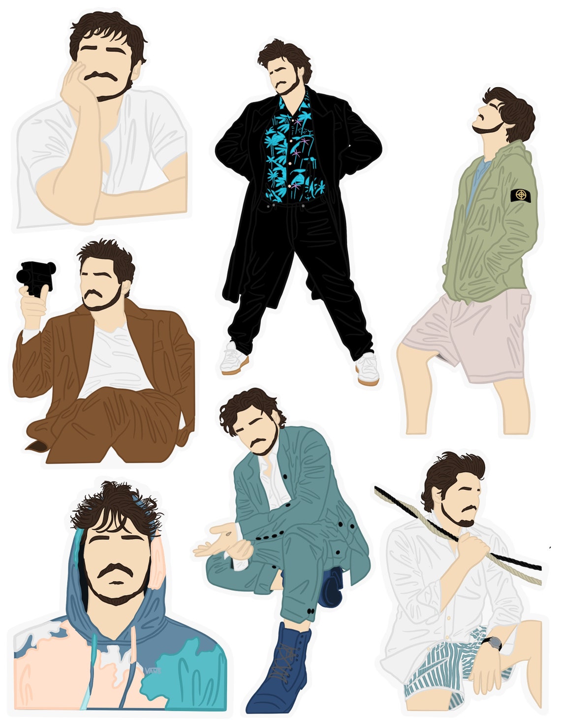 Pedro Pascal Vol. 2 Sticker Pack - Etsy