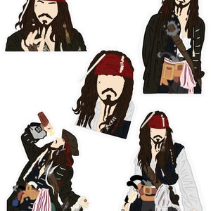 Captain Jack Sparrow Sticker Pack - Etsy