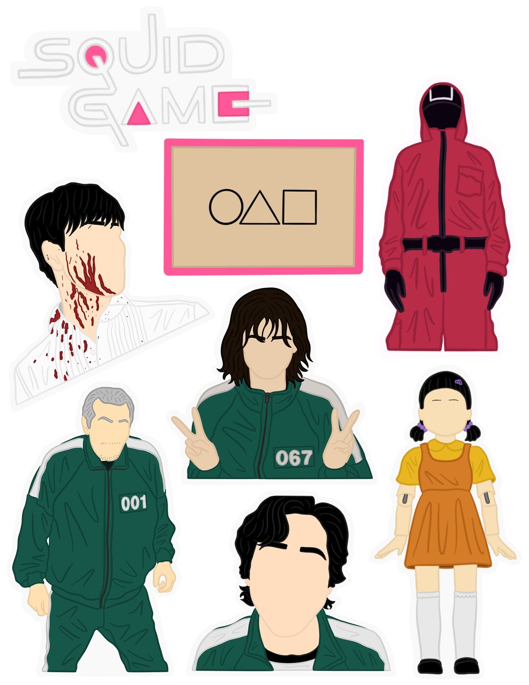 Squid Game Sticker Pack - Etsy