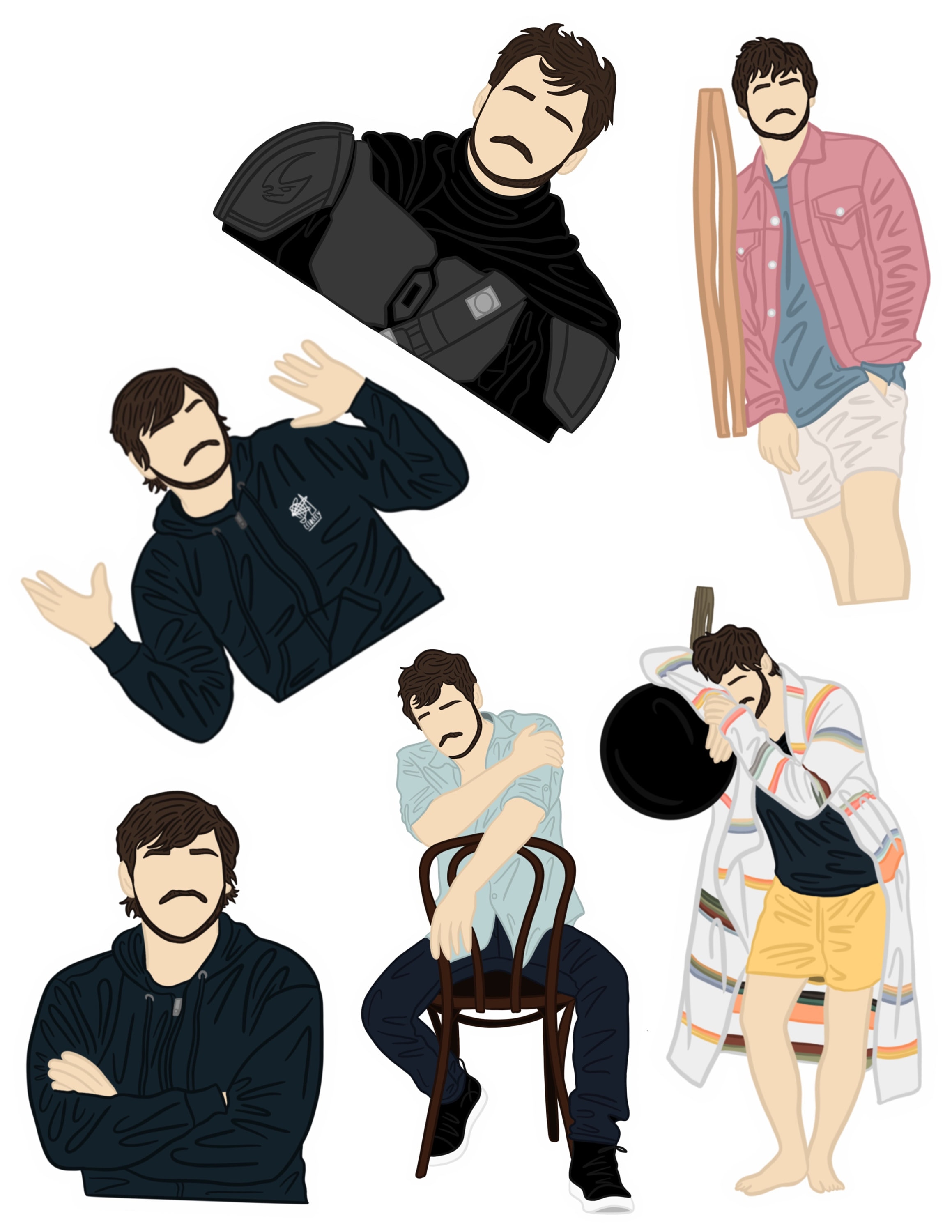 Pedro Pascal Vol. 3 Sticker Pack | Etsy